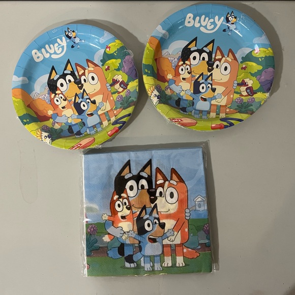 Party Supplies | Bluey Birthday Plates And Napkin Kit | Poshmark